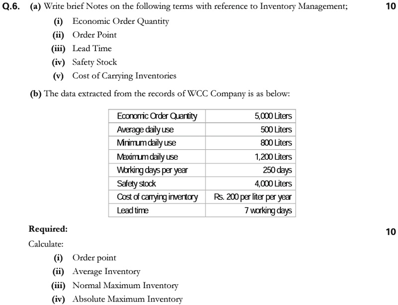 Q.6. (a) Write brief Notes on the following terms with reference to ...