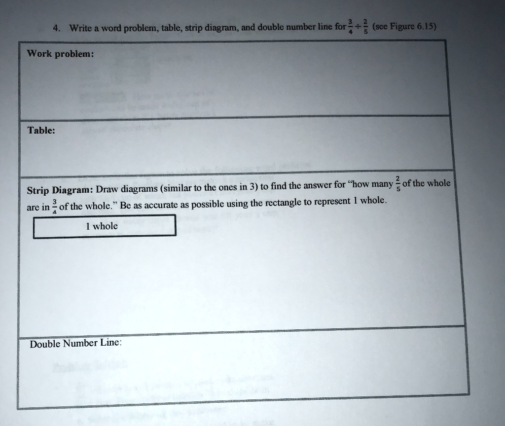 SOLVED: Write a word problem, table, strip diagram; and double number ...