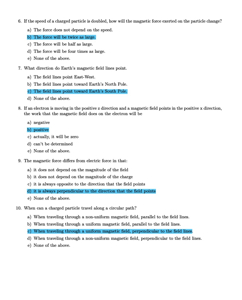 SOLVED: If the speed of a charged particle is doubled, how will the magnetic force exerted on ...