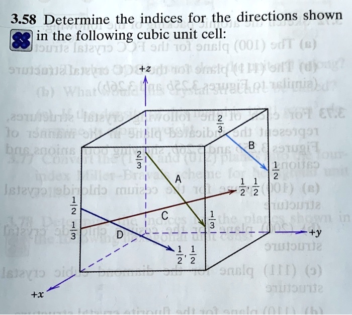 3.58 Determine the indices for the directions shown in the following ...