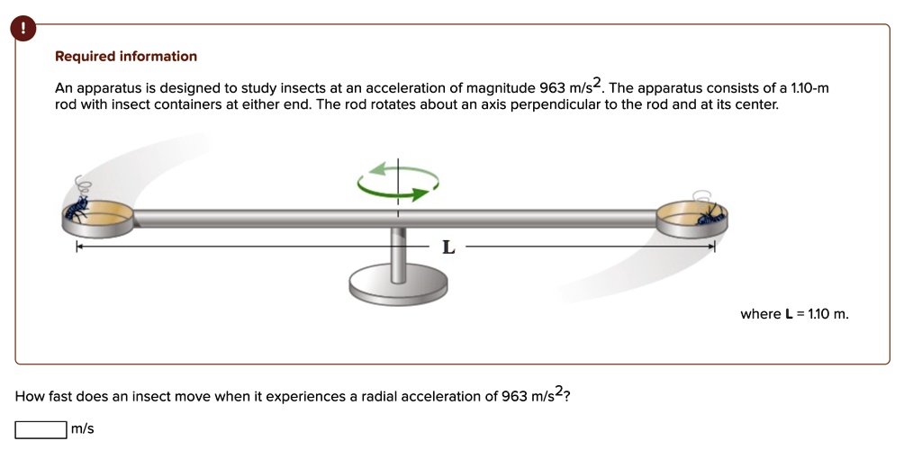 SOLVED: An apparatus is designed to study insects at an acceleration of ...