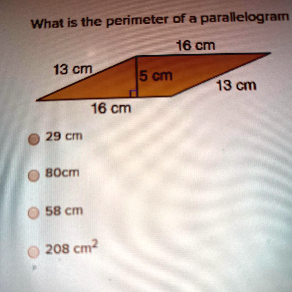 what is the perimeter of a parallelogram with side lengths 13 ...