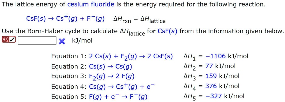 Lattice Energy Equation