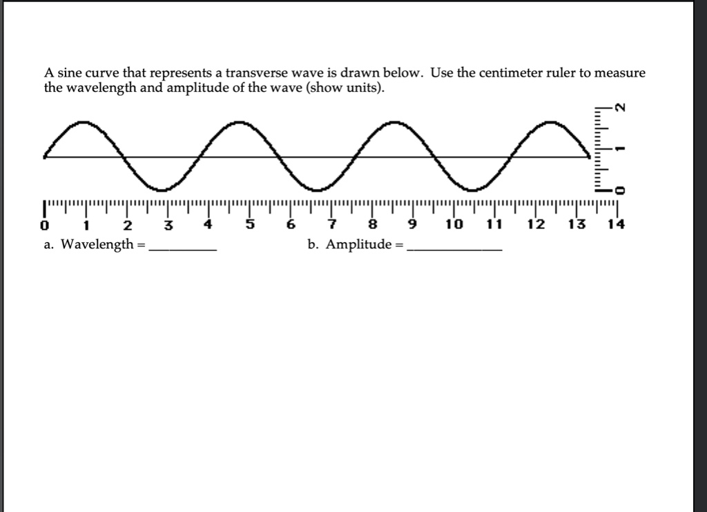 A sine curve that represents a transverse wave is drawn below. Use the ...