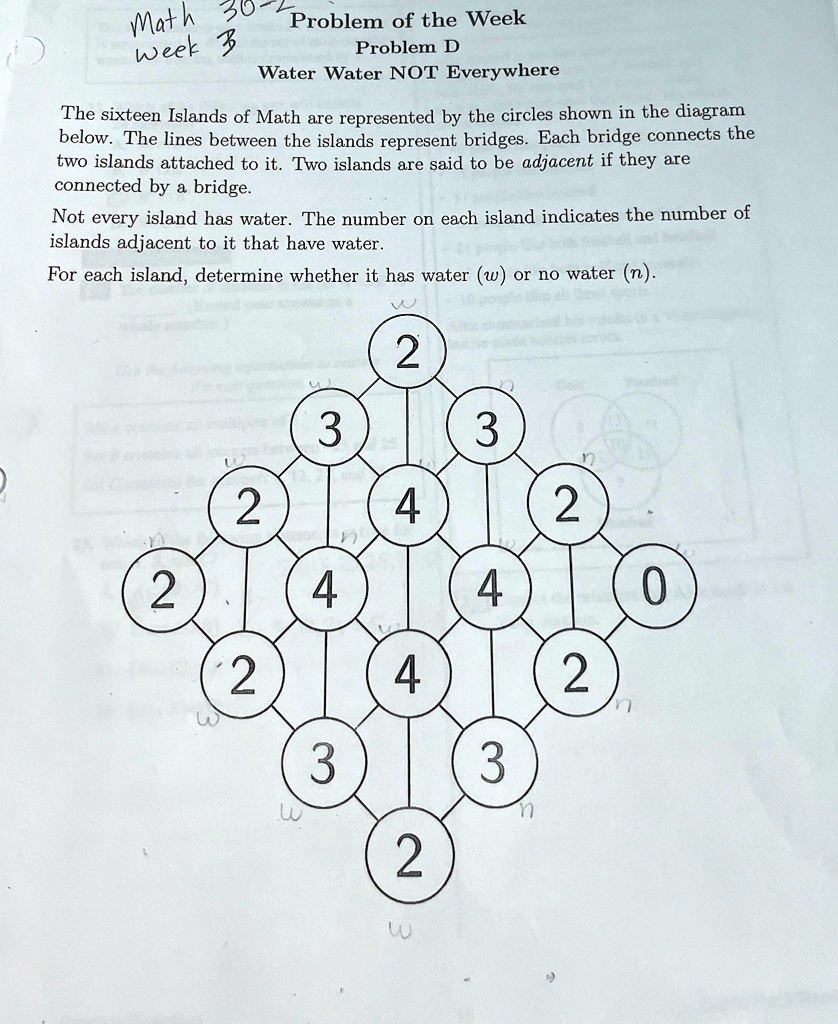 Math 30- Week 3 Problem of the Week Problem D Water Water NOT ...