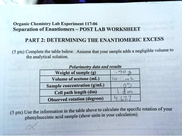 Polarimetry Experiment Lab Report PDF) Physical Chemistry Lab Report