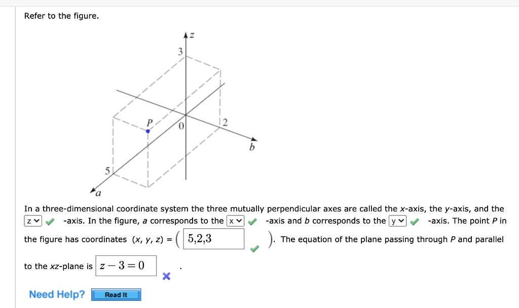 SOLVED: Refer to the figure In a three-dimensional coordinate system ...