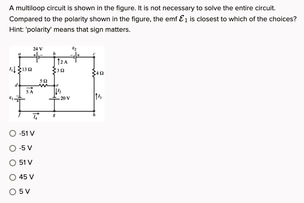 SOLVED: A multiloop circuit is shown in the figure. It is not necessary to solve the entire ...