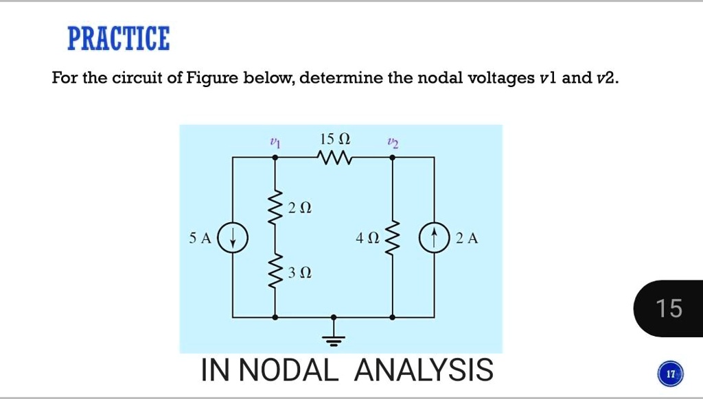 SOLVED: For the circuit of Figure below, determine the nodal voltages v1 and v2. V1 = 152V V2 ...
