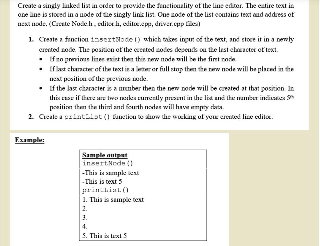 Solved In C Create A Singly Linked List In Order To Provide The