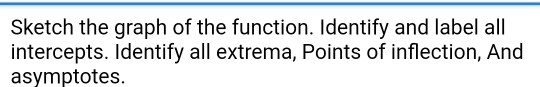 SOLVED: Sketch the graph of the function: Identify and label all intercepts. Identify all ...
