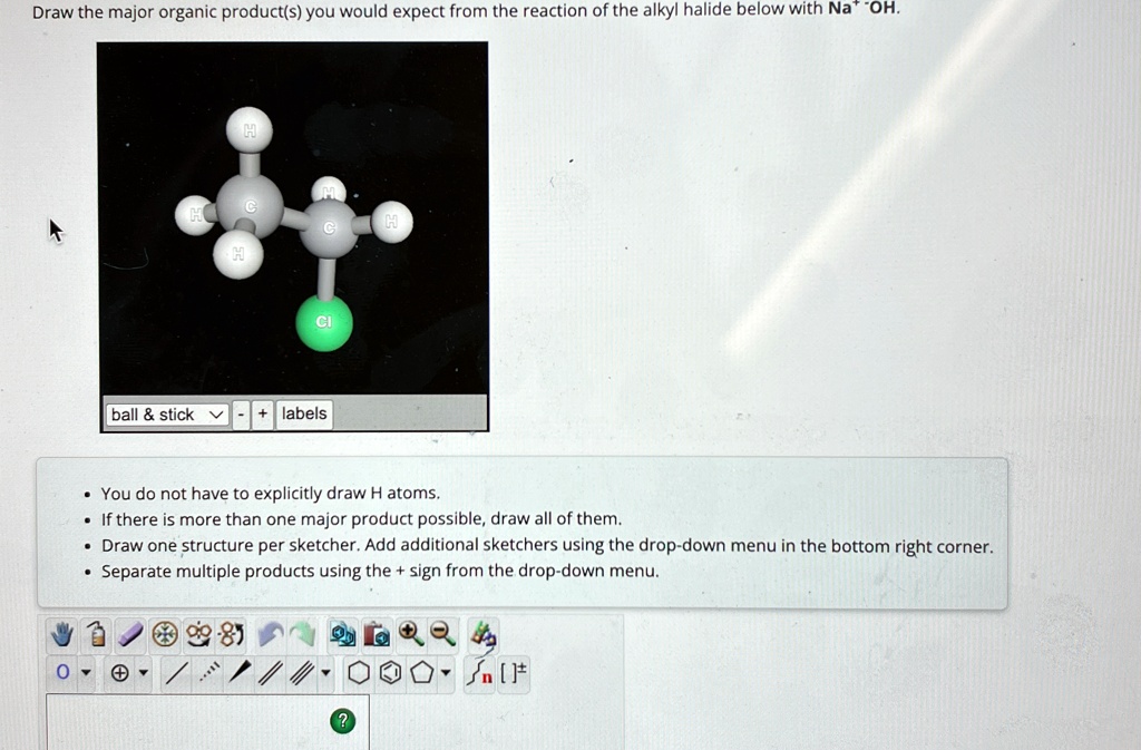 draw the major organic products you would expect from the reaction of ...