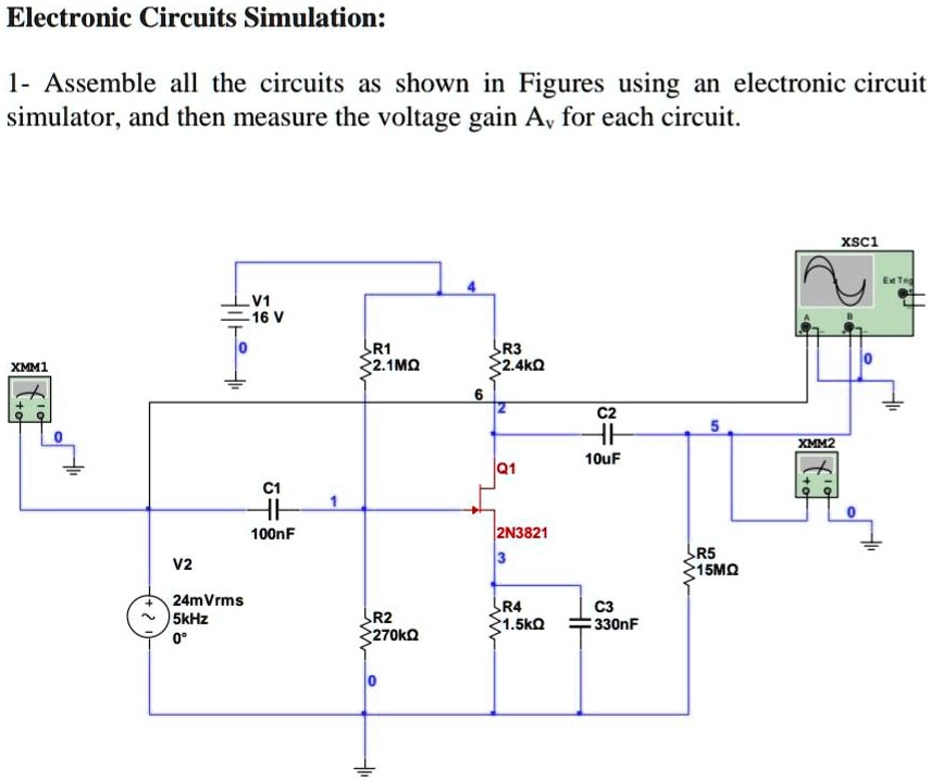 Solved Using Multisim Electronic Circuits Simulation 1 Assemble All 1252