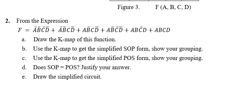 Solved Figure 3 Fa B C D 2 From The Expression F Abcd Abcd 3692