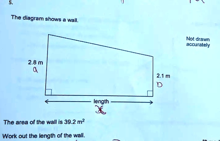 SOLVED: The diagram shows a wall. Not drawn accuralely 2.8 m 2.1m ...