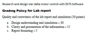 Research and design star delta motor control with EKTS Software Grading ...