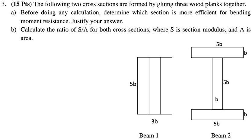 3. (15 Pts) The following two cross sections are formed by...
