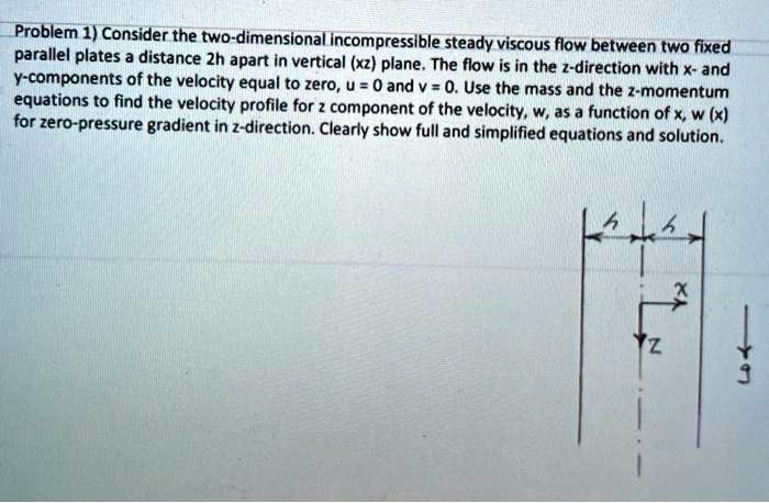Solved Problem 1 Consider The Two Dimensional Incompressible Steady Viscous Flow Between Two