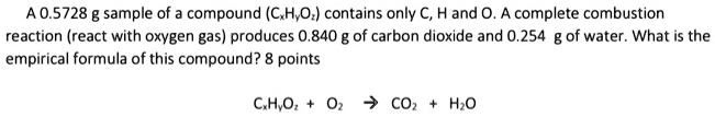 a 05728 g sample of compound cho contains only c hand 0 a complete ...