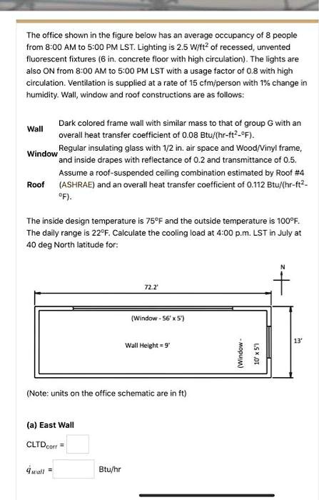 The office shown in the figure below has an average occupancy of 8 ...