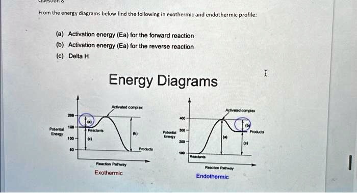 From the energy diagrams below find the following in exothermic and ...