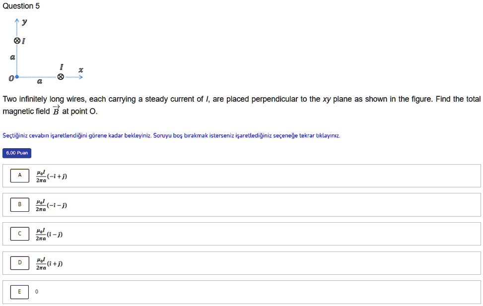 SOLVED: Two infinitely long wires, each carrying a steady current of I ...