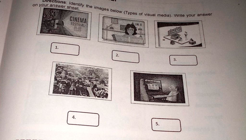 PRETEST on your answer sheet. Directions: Identify the images below ...