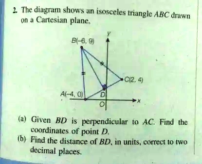 the diagram shows an isosceles triungle abc drawn cartesian plane bl 89 ...
