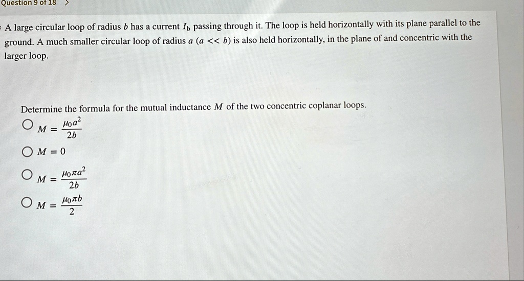 a large circular loop of radius b has a current ib passing through it the loop is held ...