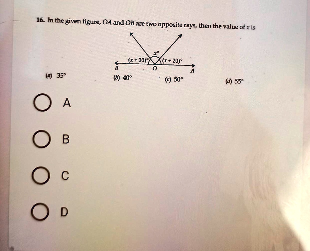 SOLVED: 'in the given figure , OA and OB are two opposite rays the ... SOLVED: 'in the given figure , OA and OB are two opposite rays the ...