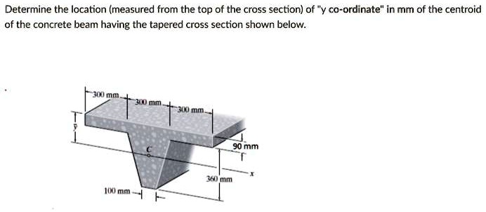 SOLVED: Determine the location (measured from the top of the cross section)of "y co-ordinate"in ...