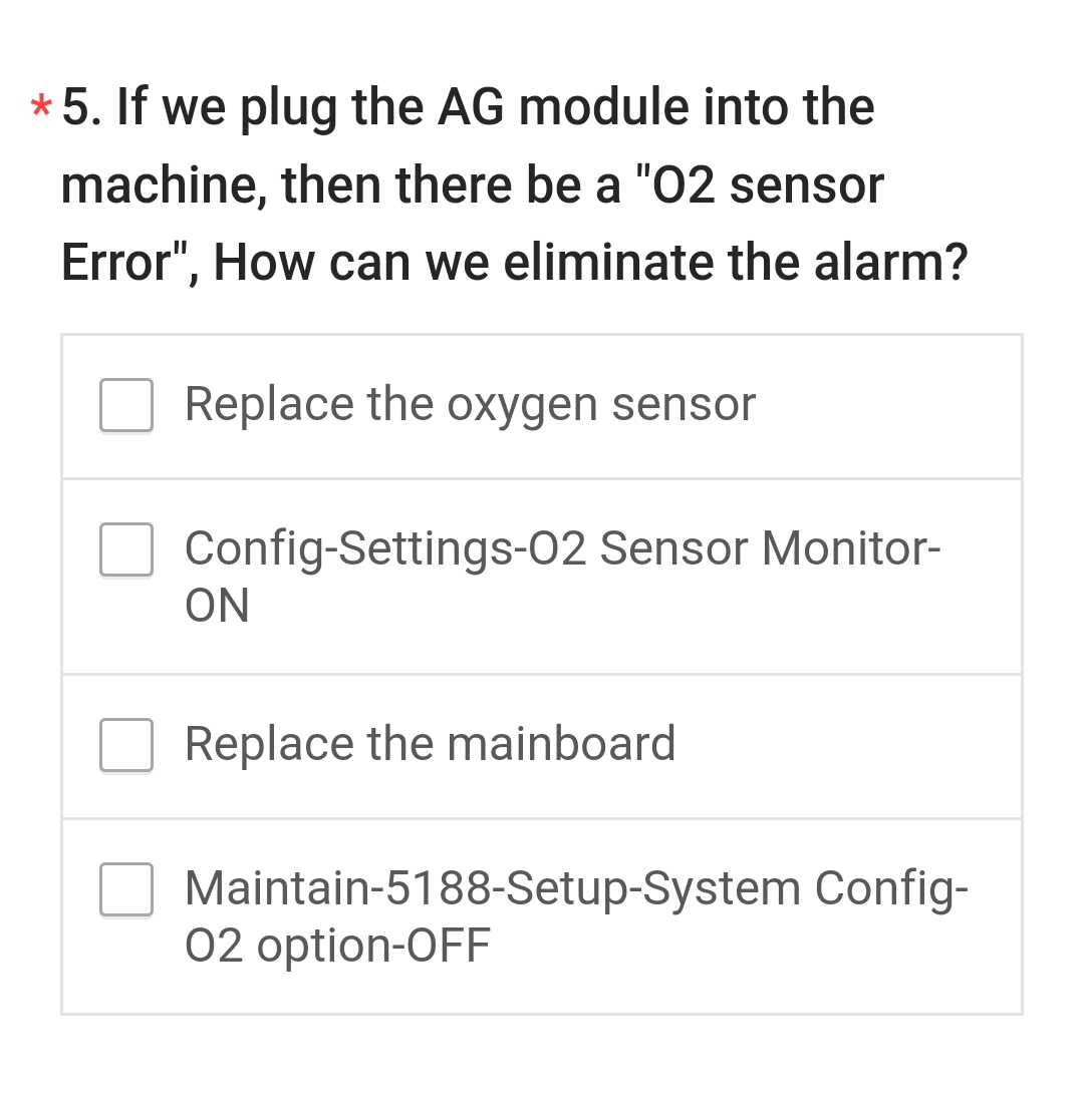 * 5 . If we plug the A G module into the machine, then there be a "O2 ...