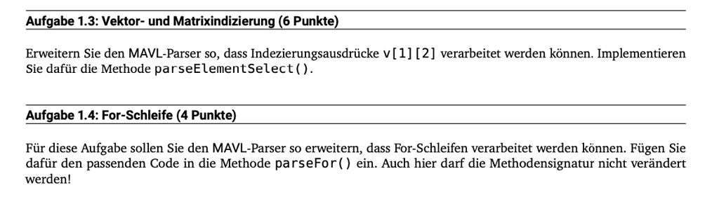 Solved Exercise 13 Vector And Matrix Indexing 6 Points Extend The Mavl Parser To Handle 5843