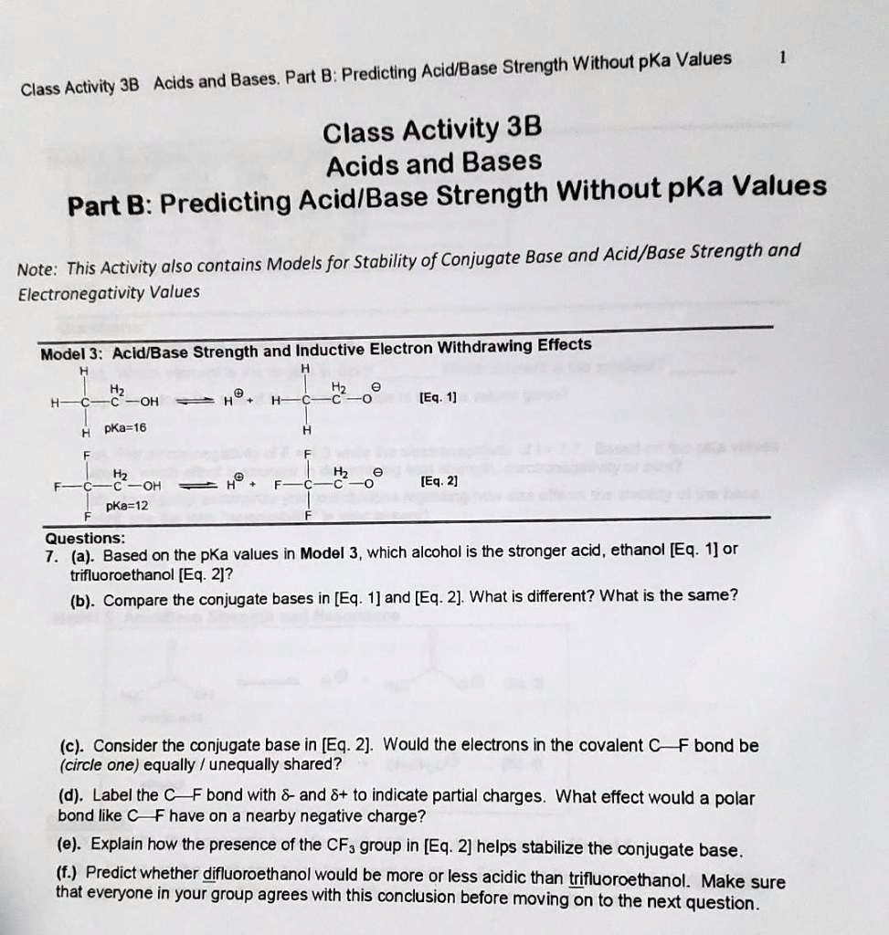 SOLVED: Text: Acids and Bases. Part B: Predicting Acid-Base Strength Without pKa Values Class ...
