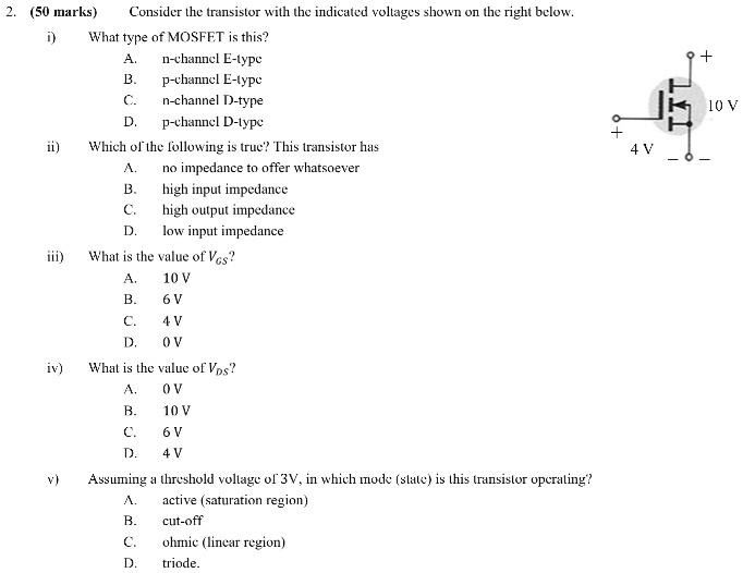 SOLVED: Consider the transistor with the indicated voltages shown on the right below. What type ...