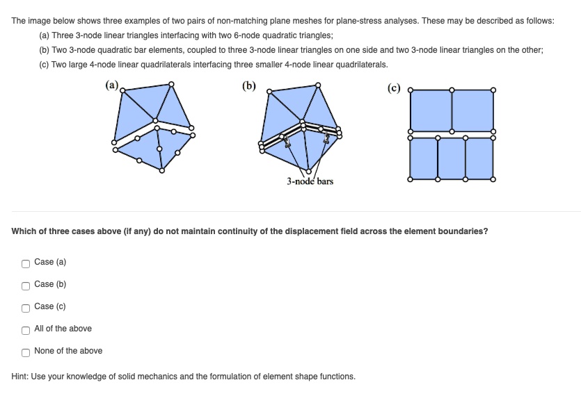SOLVED: The image below shows three examples of two pairs of non-matching plane meshes for plane ...