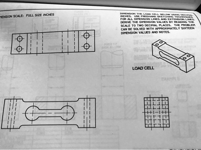 MENSION SCALE: FULL SIZE INCHES DIMENSION THE LOAD CELL BELOW USING ...
