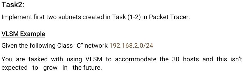 Solved Texts Data Communication And Computer Network Task 2 Implement The First Two Subnets 9216