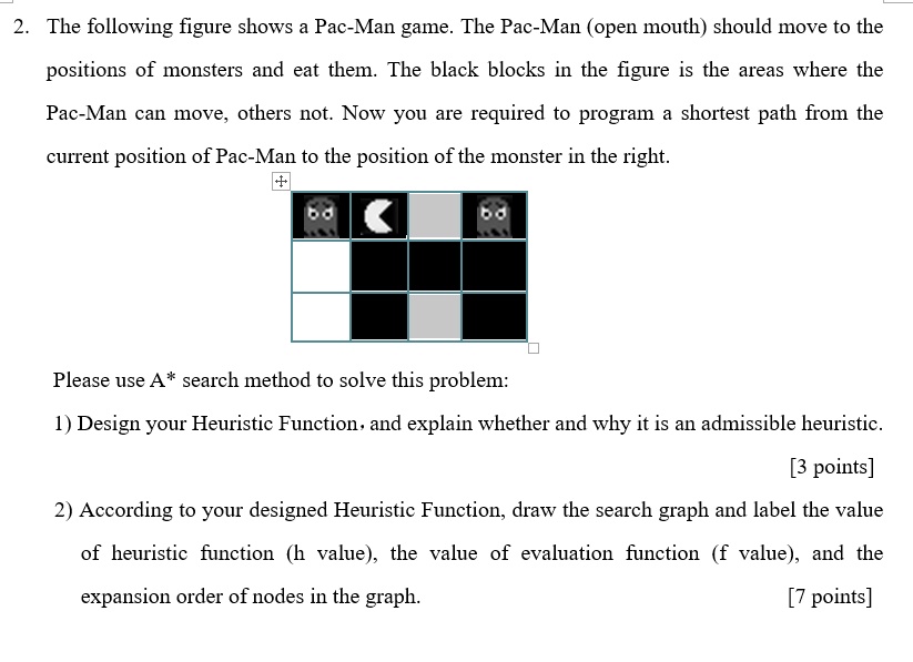 2. The following figure shows a Pac-Man game. The Pac-Man (open mouth ...