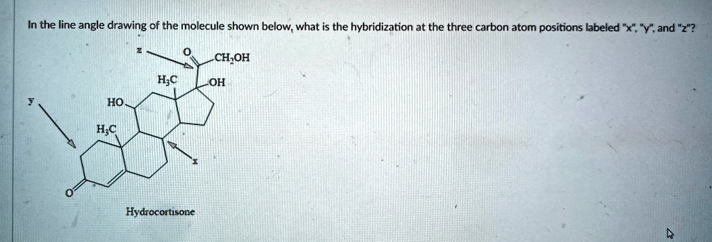 In the line angle drawing of the molecule shown below, what is the ...