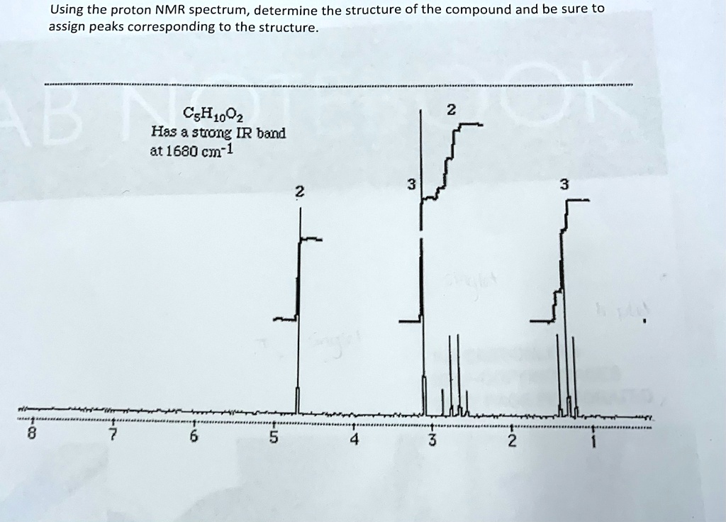 Using the proton NMR spectrum, determine the structure of the compound and be sure to assign ...