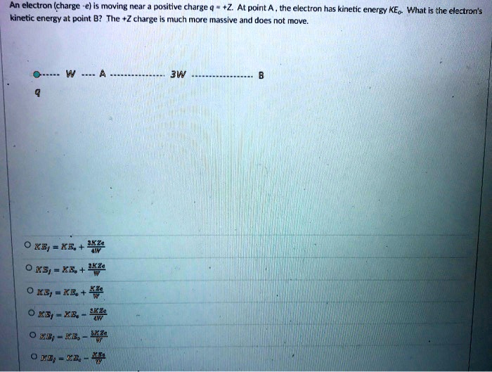 Solved An Electron Charge E Is Moving Near A Positive Charge Q Z At