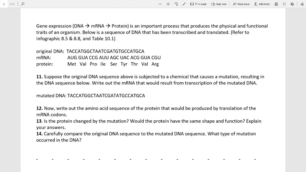 SOLVED: Drill? Fege 1D kjcwcr' TcJiou Addresses Gene expression (DNA â ...