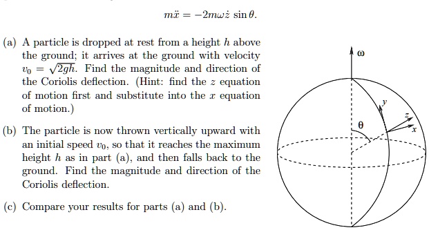 SOLVED: Refer to the diagram of the Earth below. In this coordinate ...