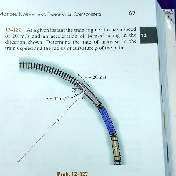 MOTION: NORMAL AND TANGENTIAL COMPONENTS 67 12-127. At a given instant ...