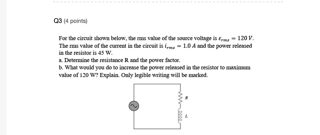 SOLVED: 03 (4 points) For the circuit shown below; the rms value of the ...