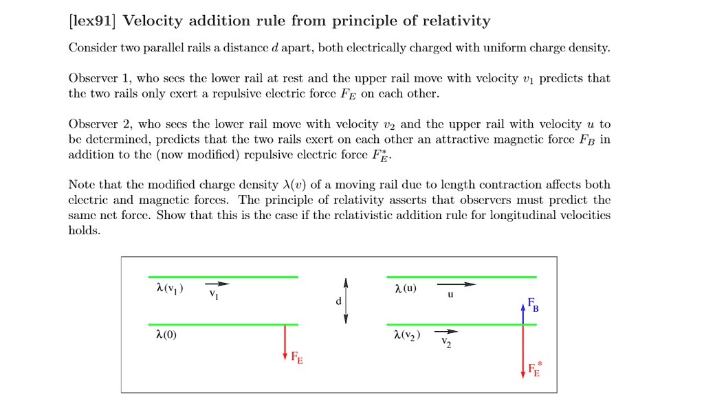 lex91 velocity addition rule fron principle of relativity consider two ...