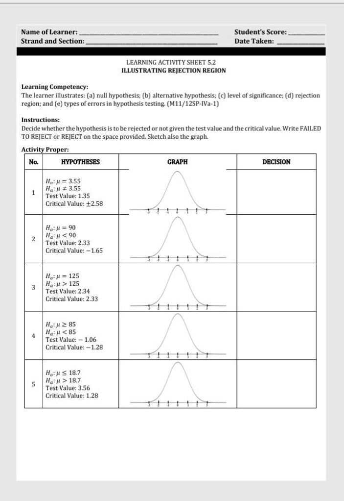 SOLVED: Patulog ako rito sa stats probability Name of Learner: Strand ...