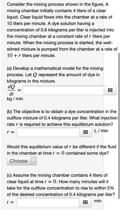 SOLVED: Consider the mixing process shown in the figure mixing chamber ...