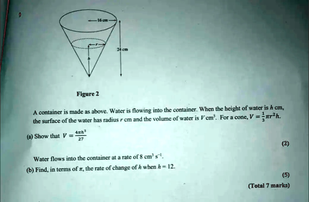 SOLVED: Figure 2 The container is made as follows: Water is flowing ...